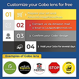 Laulgpoha 30W GOBO Light Projector, High-Definition Custom LED Logo Projector, Rotational GOBO Projector with a Free Glass GOBO Lens, for Indoor Use