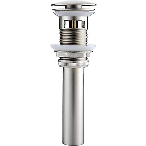 YCCUZA Pop Up Drain Brushed Nickel with Overflow Drain Stopper for Bathroom Lavatory Vanity Basin Sink Bathtub