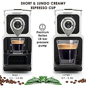 Mixpresso Espresso Machine for Nespresso Compatible Capsule, Single Serve Coffee Maker Programmable Buttons for Espresso Pods, Premium Italian 19 Bar High Pressure Pump 23oz 1400W (White)