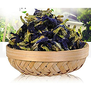 500 Grams (17.6 Oz) Blue Butterfly Pea Flowers, All Natural Dried Butterfly Pea Flower Herbs Herbal Healthy Tea Drink Recipes Natural Food Coloring