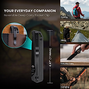 Kizer Begleiter 2 Pocket Folding Knife Black Micarta Handle, 154CM Blade EDC Knife V4458.2bc2