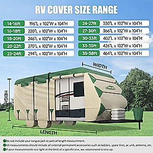 Travel Trailer Cover 24-27ft, DikaSun 600D Oxford Ripstop RV Cover Breathable Anti-UV Waterproof Windproof Camper Cover with Tire Cover, Tongue Jack Cover, Gutter Cover and Extra Long Straps