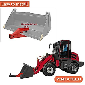 YINTATECH Clamp On Trailer Hitch Tractor Ball Bucket Trailer Receiver Hitch 2" Hitch Mount Adapter for Deere Bobcat
