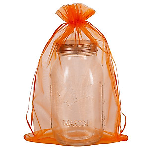 HRX Package 100pcs Large Organza Bags, 8x12 inch Mesh Gift Drawstring Pouches Goodie Bags Assorted Colors for Christmas Shower Party Favors Samples