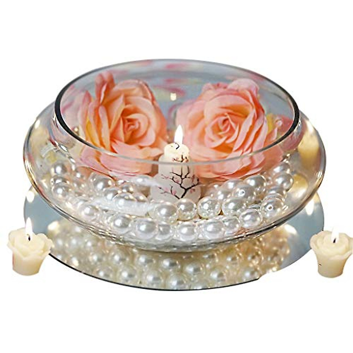 BalsaCircle 10 pcs 10" Wide Clear Floating Candle Glass Vase Bowls for Wedding Party Birthday Centerpieces Home Decorations Supplies