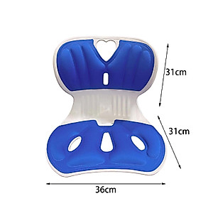 Lower Back Support Backrest Cushion Ergonomic Chair Posture Correction Attachment Sitting Back Posture Correction for Office Chairs Home Work, Blue