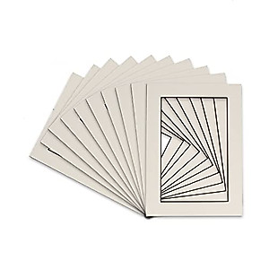 Pack of 25 Acid Free 20x24 Mats Bevel Cut for 16x20 Photos - White with Black Core Precut Matboards For Pictures, Photos, Framing - 4-ply Thickness