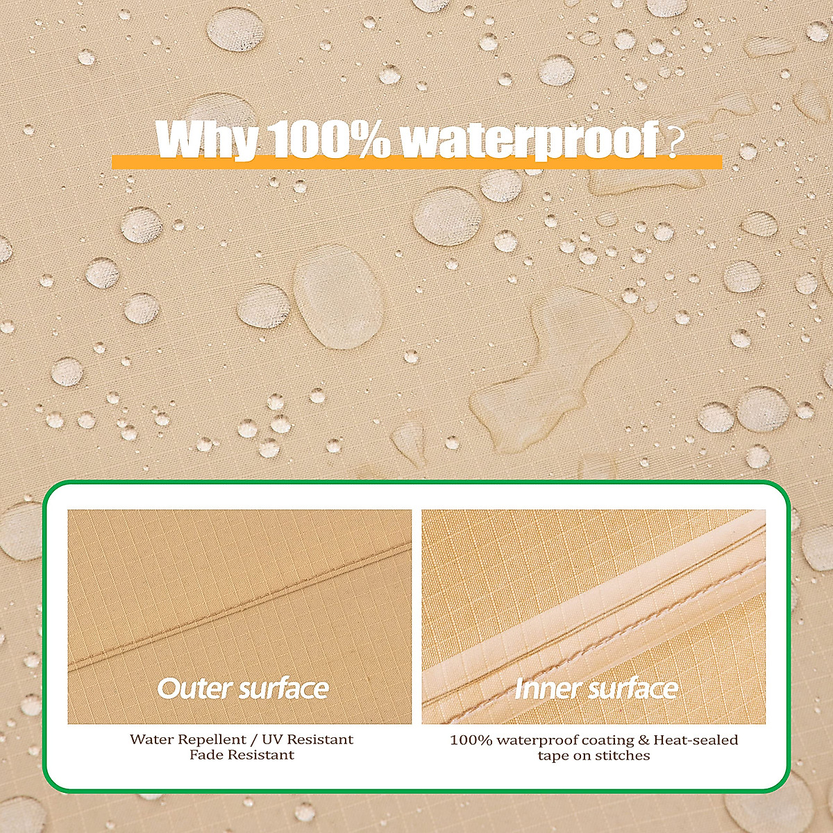 F&J Outdoors X-Large 3-Seater Sofa Cover Waterproof Anti-UV Patio Furniture Cover,92Wx42Dx42H Inches