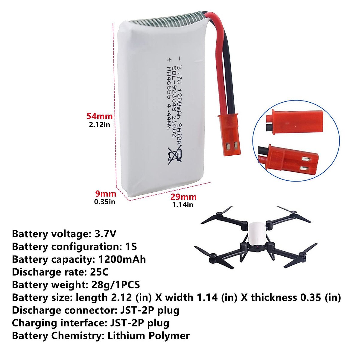 Fytoo 4PCS 3.7V 1200mAh Lithium Battery&1PCS 4 in 1 Charger for X900 X9TW Folding Quadcopter
