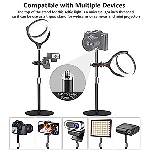 Computer Ring Light for Video Conference Lighting, Desktop Ring Lights with Stand for Laptop Zoom Light, Online Virtual Meeting, Video Call, Selfie Light for Phone Video Recording, Makeup, Live Stream