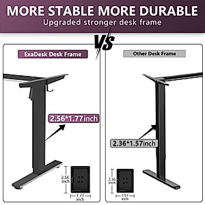 ExaDesk 40 * 24 Inches Electric Standing Desk, Adjustable Height Sit Stand Up Desk with 3 Memory Presets, Motorized Home Office Computer Gaming Workstation Desk, Espresso