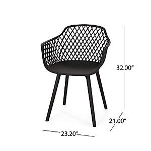 Christopher Knight Home Delia Outdoor Dining Chair (Set of 2), Black