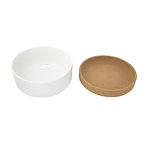 Kamenstein 2 Compartment Large Bowl Extends Produce Freshness, 11 x 11 x 6 Inch, Natural Cork and White Ceramic
