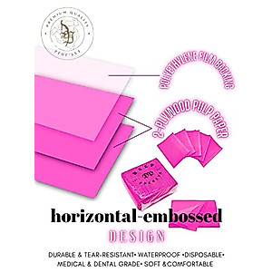 Disposable Waterproof Dental Bibs/Towels, 13" x 18" (Pack of 100) - Waffle Embossed -3 Ply Tissue - Poly Back Dental Bib to Prevent Leak Through - Dental Consumables (Fuchsia Hot Pink)-Table Covers