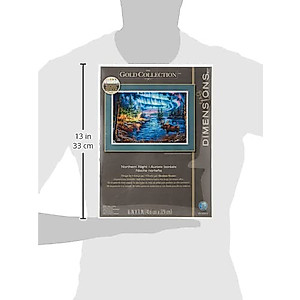 Dimensions Gold Collection Counted Cross Stitch Kit, Northern Night, 16 Count Dove Grey Aida, 16'' x 11'', Multicolored