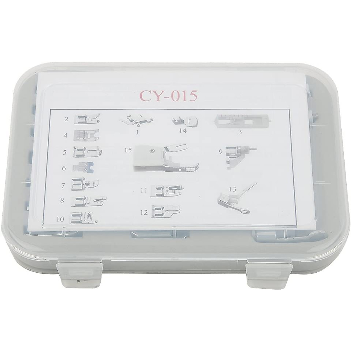 Universal 15 Piece Sewing Machine Presser Walking Feet Kit - OEM Suitable for Babylock Janome Brother New Home Singer Kenmore Simplicity Toyota Necchi