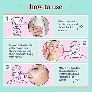 SpaLife Nano Ionic Facial Steamer - Face Steamer for Deep Facial Cleaning, Skin Hydration, and Pore Unclogging - Facial Humidifier for Skin Care - Portable and Professional Spa Facial Steamer