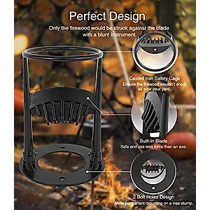 2023 Upgrade Heavy Duty 12lb Kindling Cracker, Firewood Splitter Wedge, Cast Iron Splitting Wedge, No Sharp Edge Wood Splitter, Manual Log Splitter, Maul Kindling Splitter Cracker, 7.7'' x 12''