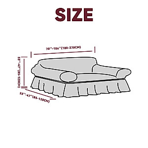 BLUESURGE Sofa Slipcover 1 Piece for 3 Cushion Couch Cover with Skirt, Durable Washable High Elastic Stretchable, Easy Fit Universal Furniture Protector (3 Seater, Maroon)