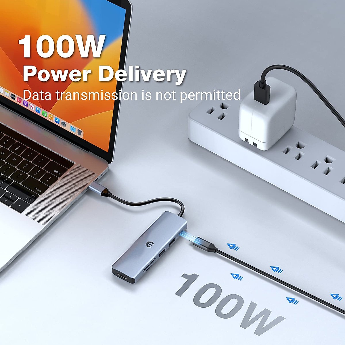 HOPDAY USB C Hub, USB C Adapter 6 in 1, USB C Hub Multiport Adapter USB C Dock with 4K HDMI, USB 3.0, PD 100W, SD/TF, MacBook Pro/Air iPad Pro Adapter, for Laptop, Surface Pro 8