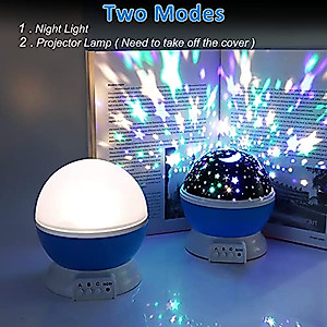 Votozi Night Light for Kids, Kids Night Light, Star Night Light, Moon and Star Projector 360 Degree Rotation - 4 LED Bulbs 9 Light Color Changing with USB Cable, Unique Gift for Men Women Children