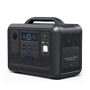 VDL Portable Power Station 1200W/960Wh Solar Generator, HS1200 LiFePO4 Battery Generator 3500 Cycles Fully Charged 1.5 Hours, 4x110V Pure Sine Wave AC Outlet for UPS, Outdoor, Camping, RV, Emergency