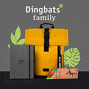 Dingbats* Wildlife Lined Writing Journal Notebook A5 - Vegan Leather Hardcover - Ideal for Work, Travel - Pocket, Elastic Closure, & Bookmark