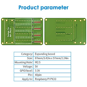 GeeekPi Screw Terminal Expansion Board for Raspberry Pi Pico/Pico W, Screw Terminal Block Breakout Module Board with LED