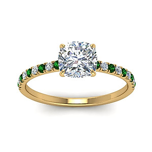Forty Birthday Gifts for Women Gift Set for Women Diamond Band Rings for Women Kids Jewelry Engagement Dress Matching Ring Diamond Ring Yellow Gold Plated Created Emerald Cushion Ring in Size 8