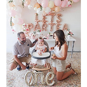 AHAORAY Welcome Baby Girl Cake Topper - Rose Gold Glitter Baby Shower Cake Decorations for Girl, Baby Girl Cake Topper, for Baby Shower/Baby Birthday Party/Baby Gender Reveal Party Photo Booth Props