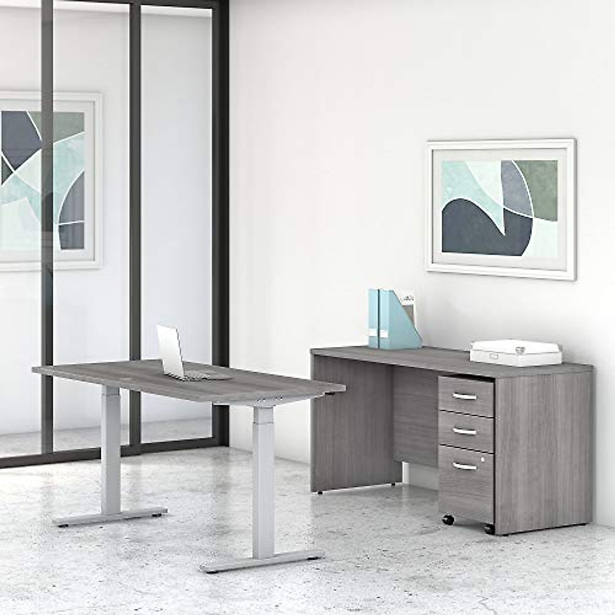 Bush Business Furniture Studio C Home-Office-desks, Platinum Gray