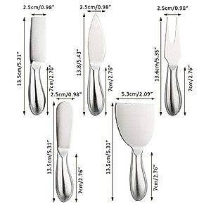 8 Pieces Cheese Tool Set, findTop Stainless Steel Cheese Knives Collection