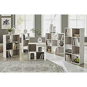 Signature Design by Ashley Paxberry Coastal 4 Cube Storage Organizer or Bookcase, Whitewash