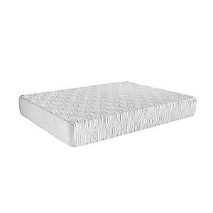 AC Pacific VISCOGEL Gel Infused Polyester Memory Foam Mattress Made in USA, Queen, White