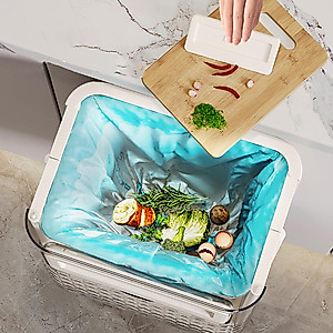 Aiabaleaft Hanging Kitchen Trash Can Foldable 2.5 Gallon Wall Mounted Collapsible Waste Bin for Kitchen Cabinet Door or Under Sink Bathroom