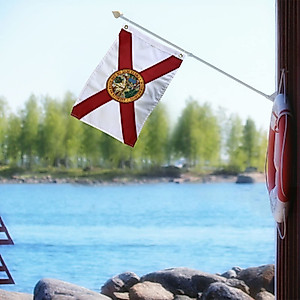 AZCOVER Florida Flag 12x18, Embroidered State Flag for Boat with 2 Brass Grommets