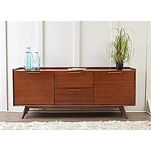 Unique Furniture 71" 3-Section Wood Sideboard in Walnut
