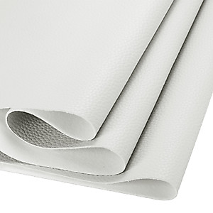 DMiotech 1 Pack 14 Inch x 53 Inch Faux Leather Sheet Furniture Cover Soft Grain White-1 PU Leather Roll for Handmade DIY Craft Projects