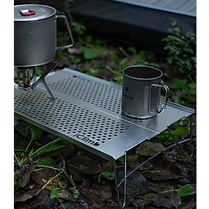 iClimb 1 Anti-Sinking Large Feet Chair and 1 Solo Mini Folding Table Bundle, Ultralight Compact for Adults Outdoor Backpacking Hiking Camping Beach Concert