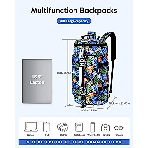 CLINFISH 40L Backpack Gym Duffle Bag Travel Backpack Waterproof Sling Bag Crossbody Daypack, Casual Daypacks for Sport Hiking