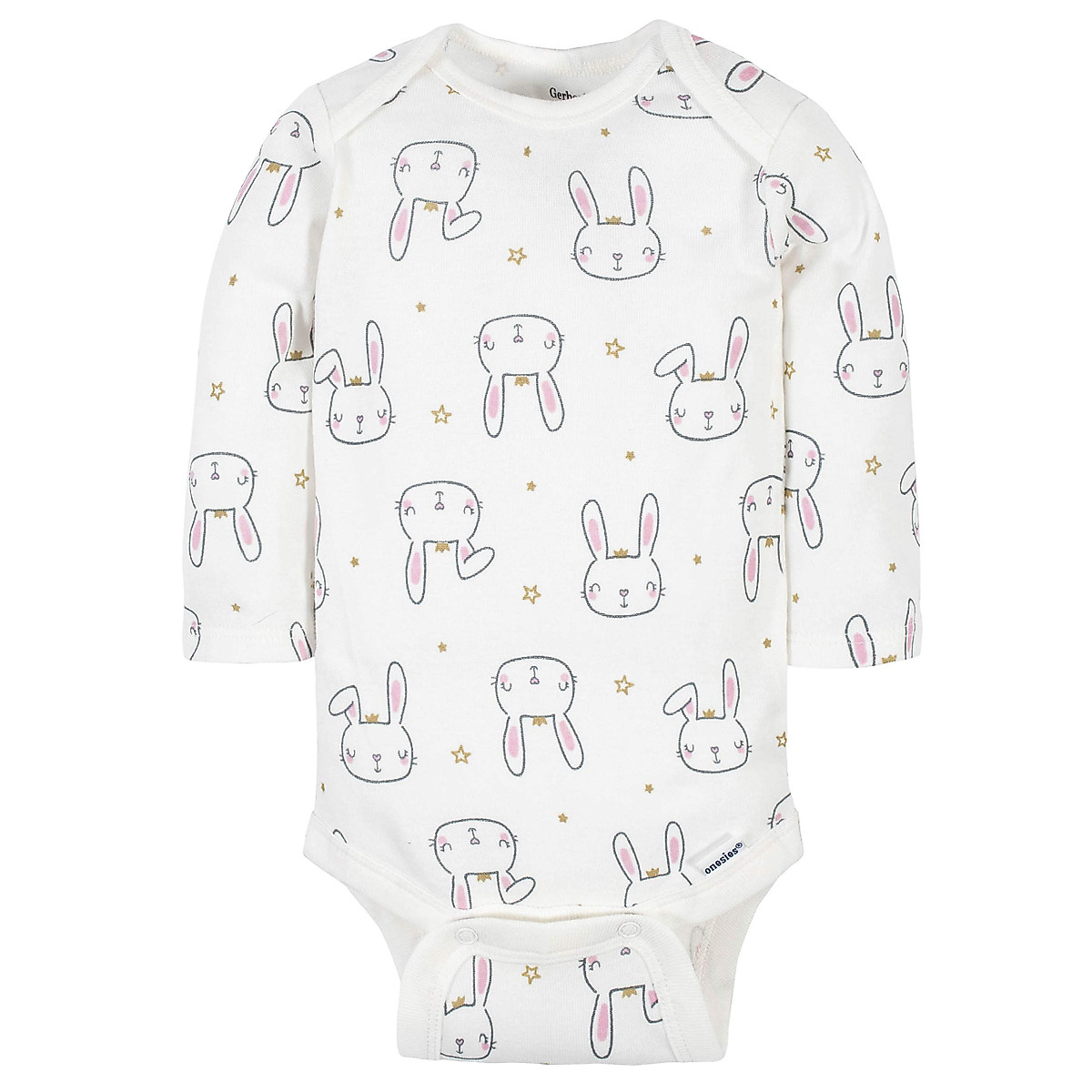 Gerber Baby Girls' 6-Pack Long-Sleeve Onesies Bodysuits, Princess Pink, 0-3 Months