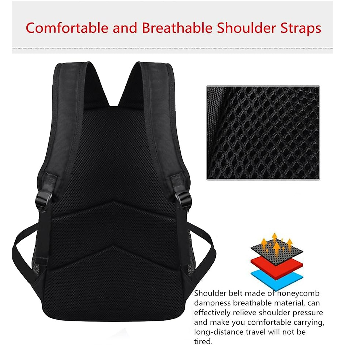 FLYMEI Anime Luminous Backpack for Boys, 15.6'' Laptop Backpack with USB Charging Port, Bookbag for School with Anti-Theft Lock, Black Teens Backpack Cool Backpack for Boys