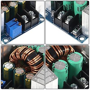 XIITIA 4pcs 20A 300W CC CV Step Down Module Adjustable DC 6-40V to 1.2-36V Voltage Regulator Buck Converter Constant Current Power Module Charging LED Drive with Short Circuit Protection