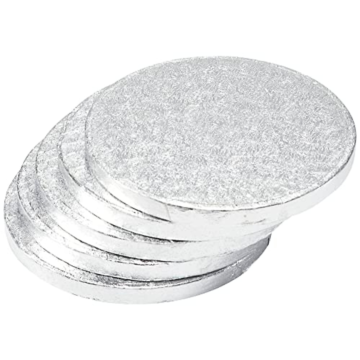 DecoPac Round Cake Drum, Pack of 5, 6", Silver
