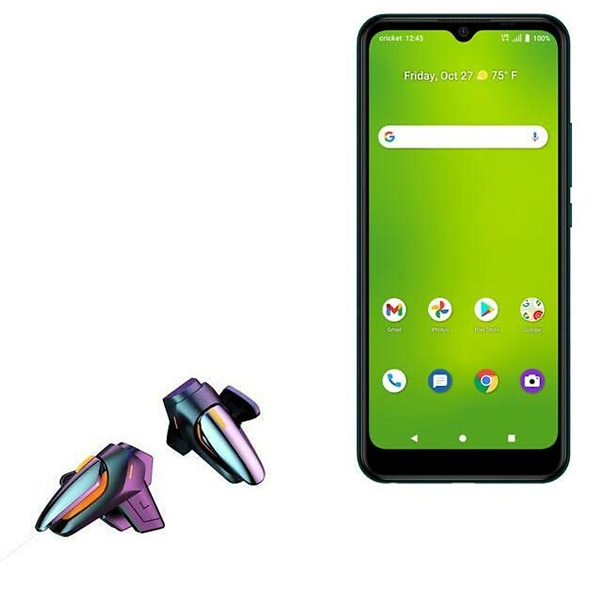 BoxWave Gaming Gear for Cricket Splendor (Gaming Gear by BoxWave) - Touchscreen QuickTrigger, Trigger Buttons Quick Gaming Mobile FPS for Cricket Splendor - Jet Black