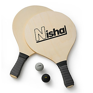 Nisha - Paddle Ball Set, Complete Smash Ball Set with 2 Pro Smash Balls, 2 Smash Rackets and Paddle Grips, Interactive Indoor, Outdoor and Beach Paddle Ball Game, Comes in a Durable Plastic Case