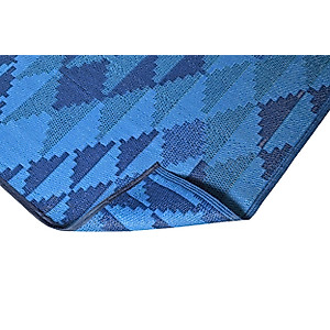 ERBANICA Premium Extra Large Quick Dry Reversible Outdoor Plastic Rug for RV, Camping, Beach, Picnic, Patio, Pool Side 8'x10' (Blue Diamond)