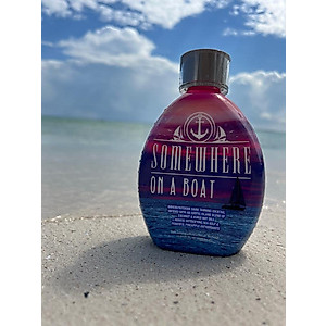 Somewhere On A Boat Tanning Lotion for Indoor Tanning Beds/Outdoor Sun Tan Dark Tanning Bed Lotion w/Coconut Oil, Pineapple & Shea Butter 13.5oz - White Lotion, NO Bronzer