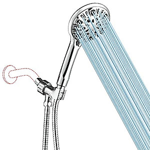 Shower Head,High Pressure 9 Spray Setting Handheld Shower Heads With 5.9ft Extra-long Hose,4.5" Face Hand Held Showerhead with Water Saving & Spa Spray Mode - Chrome