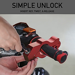 Motorcycle Locks Anti Theft - Motorcycle Lock Heavy Duty for Grip Lock Throttle Lock Brake Locks Anti Theft, Motorcycle Locks Front Brake on Dirt Bike Moped Lock & Motorcycle Accessories